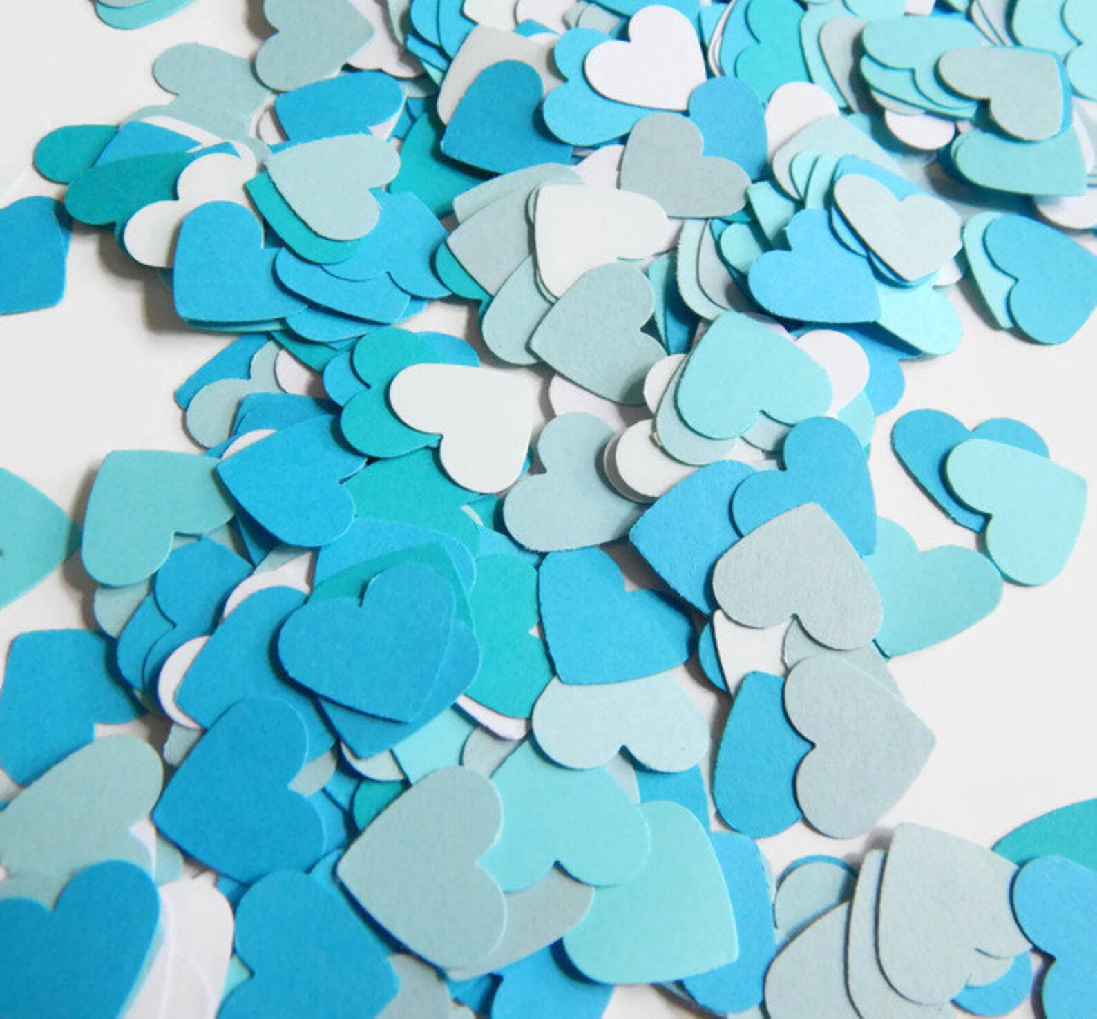 500 Piece Heart Table Confetti Blues & White Birthday Baby | Etsy