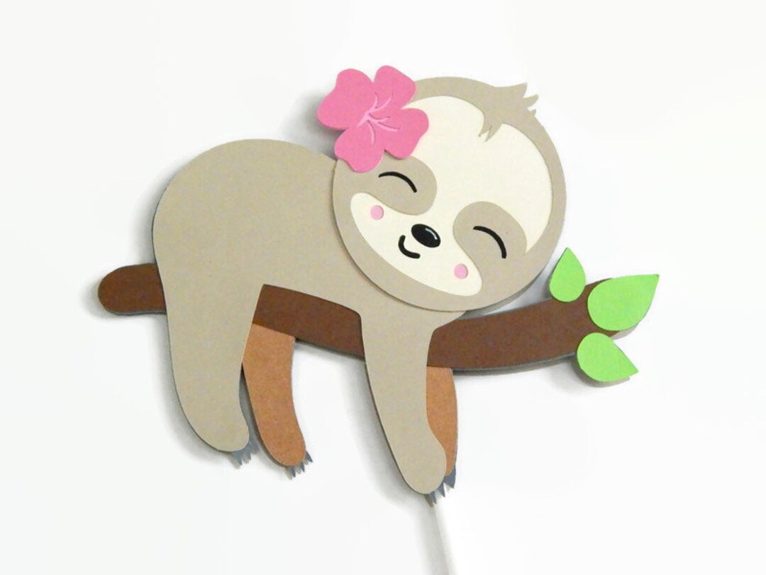 Baby Sloth Cake Topper, Handmade Birthday or Baby Shower Decoration ...