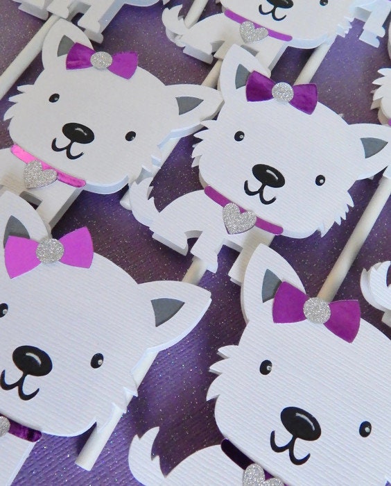 12 Puppy Dog Cupcake Toppers birthday party or baby shower | Etsy