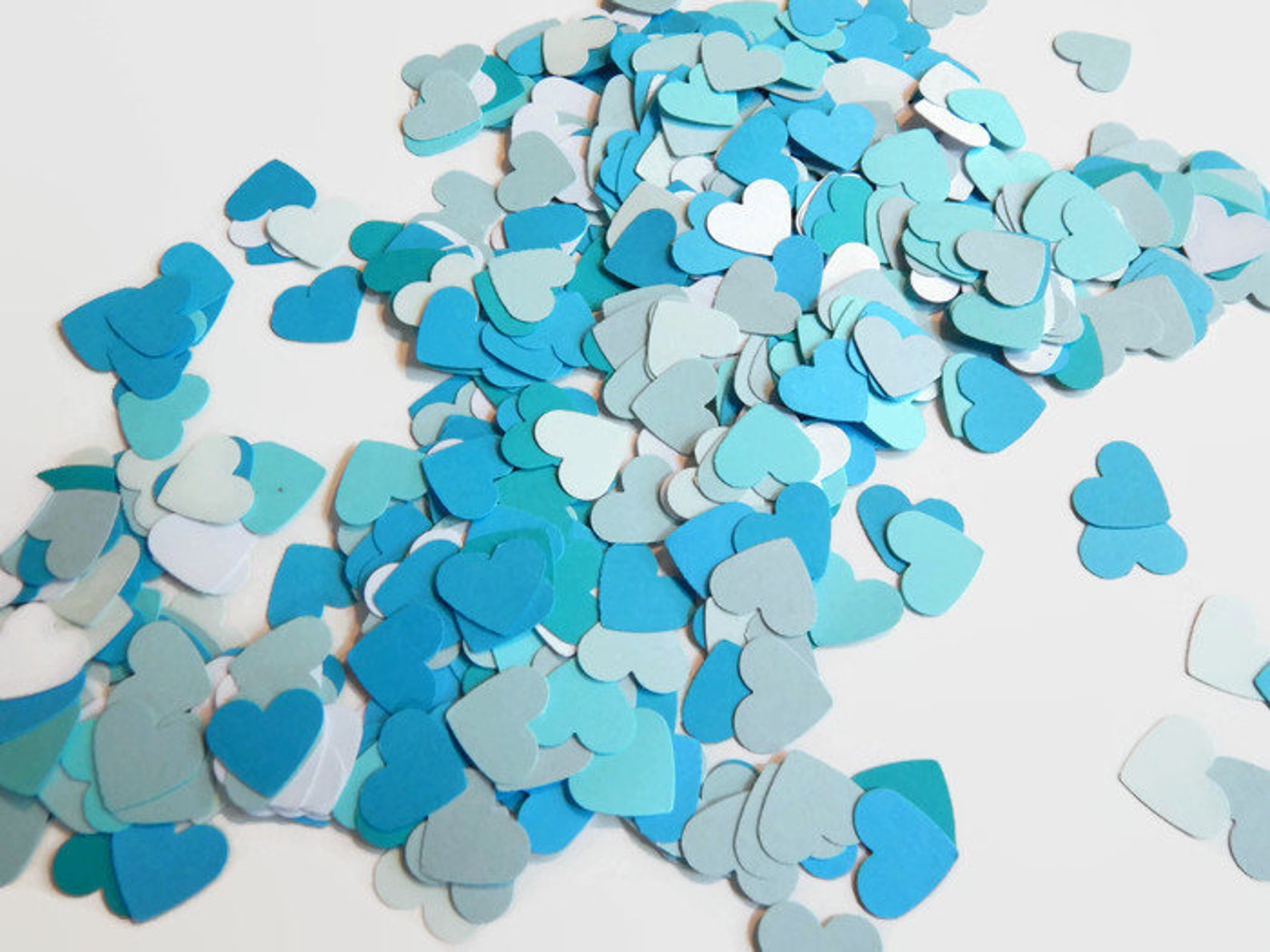 500 Piece Heart Table Confetti Blues & White Birthday Baby | Etsy