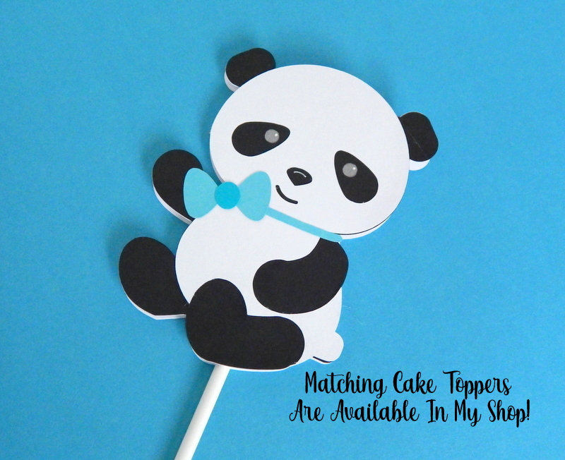 Panda Cupcake Toppers, Handmade Birthday, Baby Shower Decorations, Blue ...