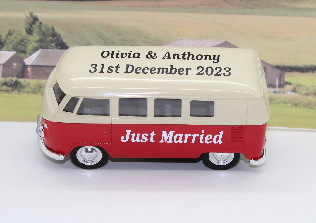 Wedding Day Wedding VW Camper Van Personalised Names Bride Groom Just ...