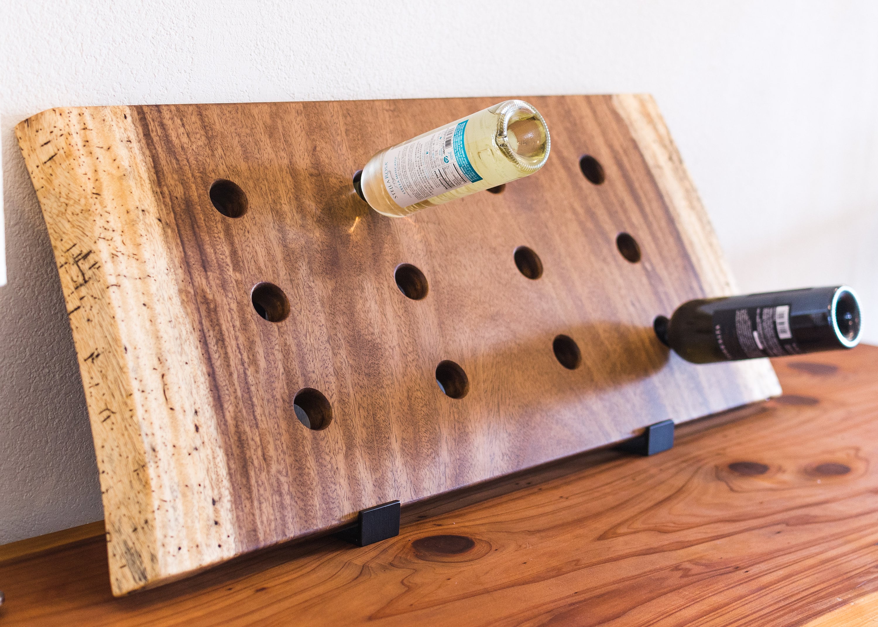 Counter Top Wine Rack - Made With Parota Live Edge - Etsy