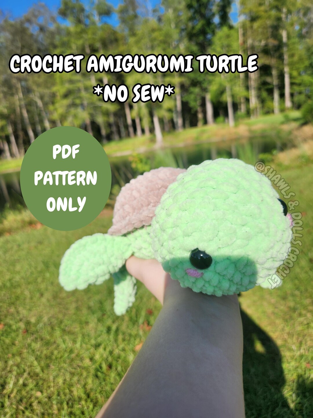 Crochet *NO-SEW* Amigurumi Turtle Pattern, Amigurumi, Pattern, Plushie ...