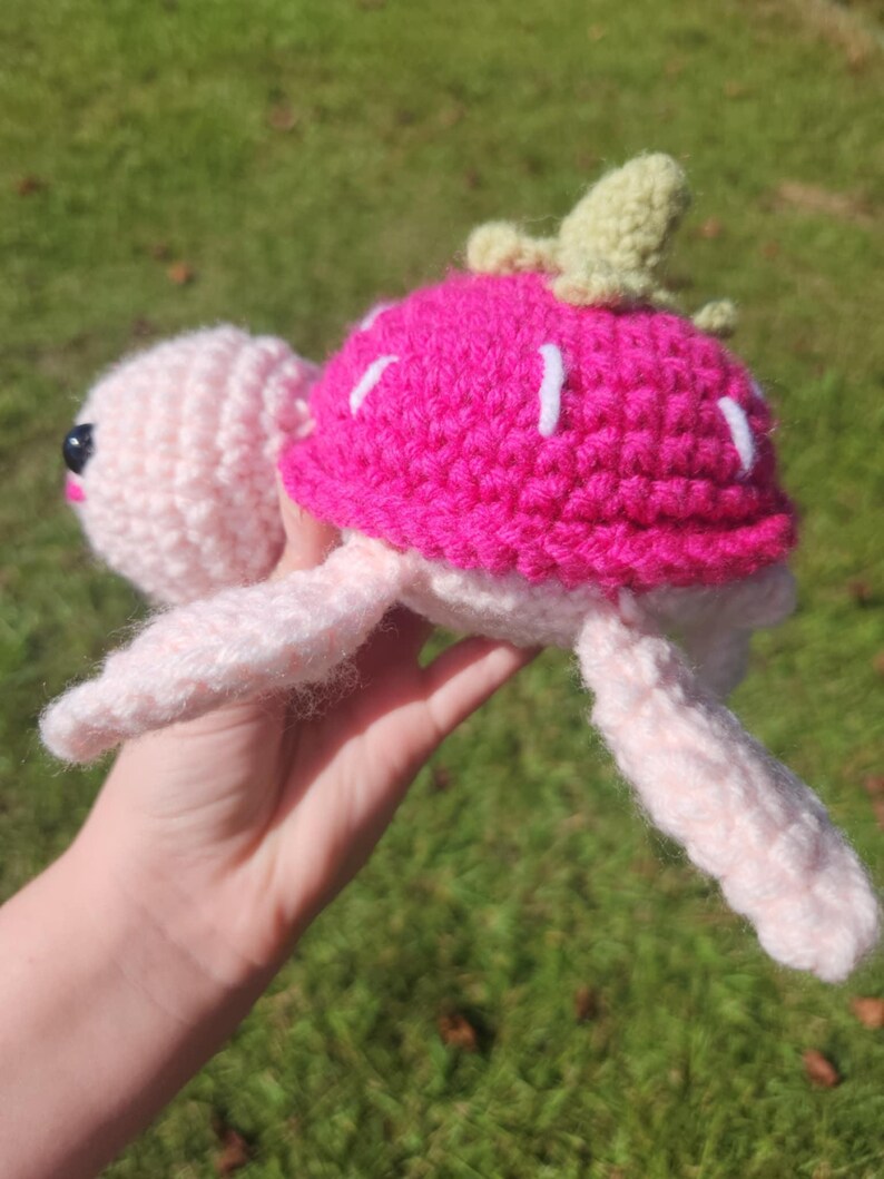 Crochet *LOW-SEW* Amigurumi Strawberry Turtle Pattern, Amigurumi ...