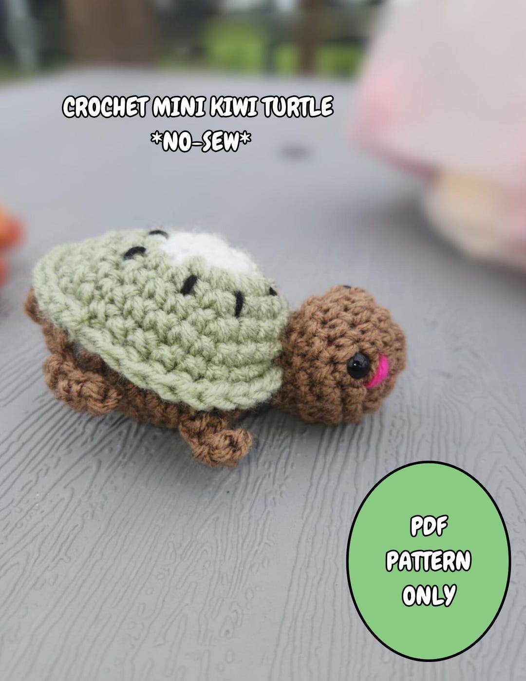 Crochet Baby Kiwi Turtle Pattern *NO-SEW*, Amigurumi, Pattern, Plushie ...