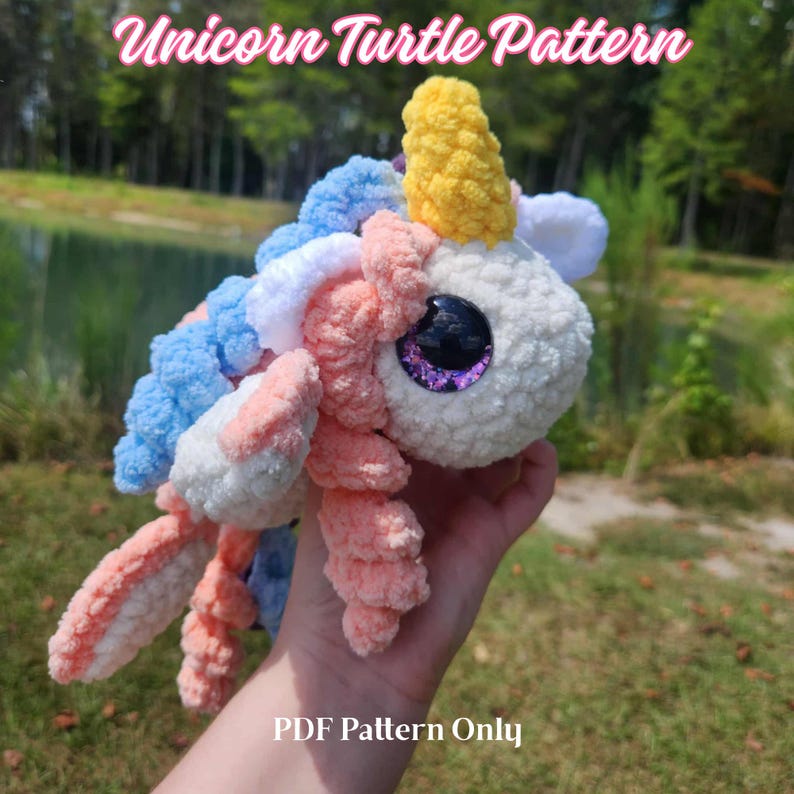 Unicorn Turtle Crochet Pattern, Amigurumi, Plushie, Doll Pattern, Toy ...