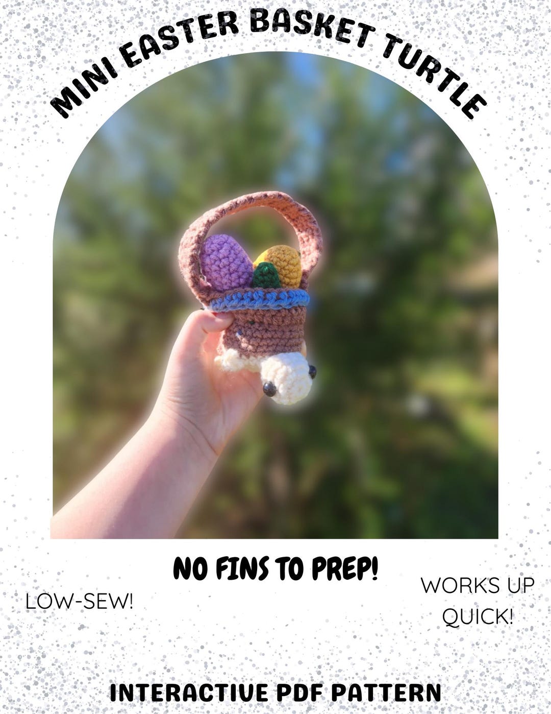 Mini Easter Basket Turtle Crochet Low-sew Amigurumi PDF, PDF Pattern ...