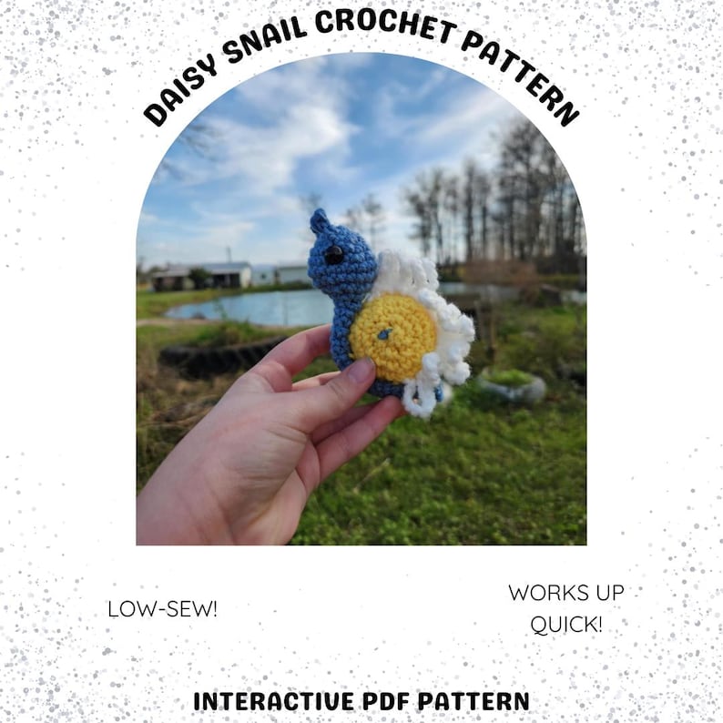 Daisy Snail Crochet Pattern: Low Sew Amigurumi (interactive PDF) - Etsy