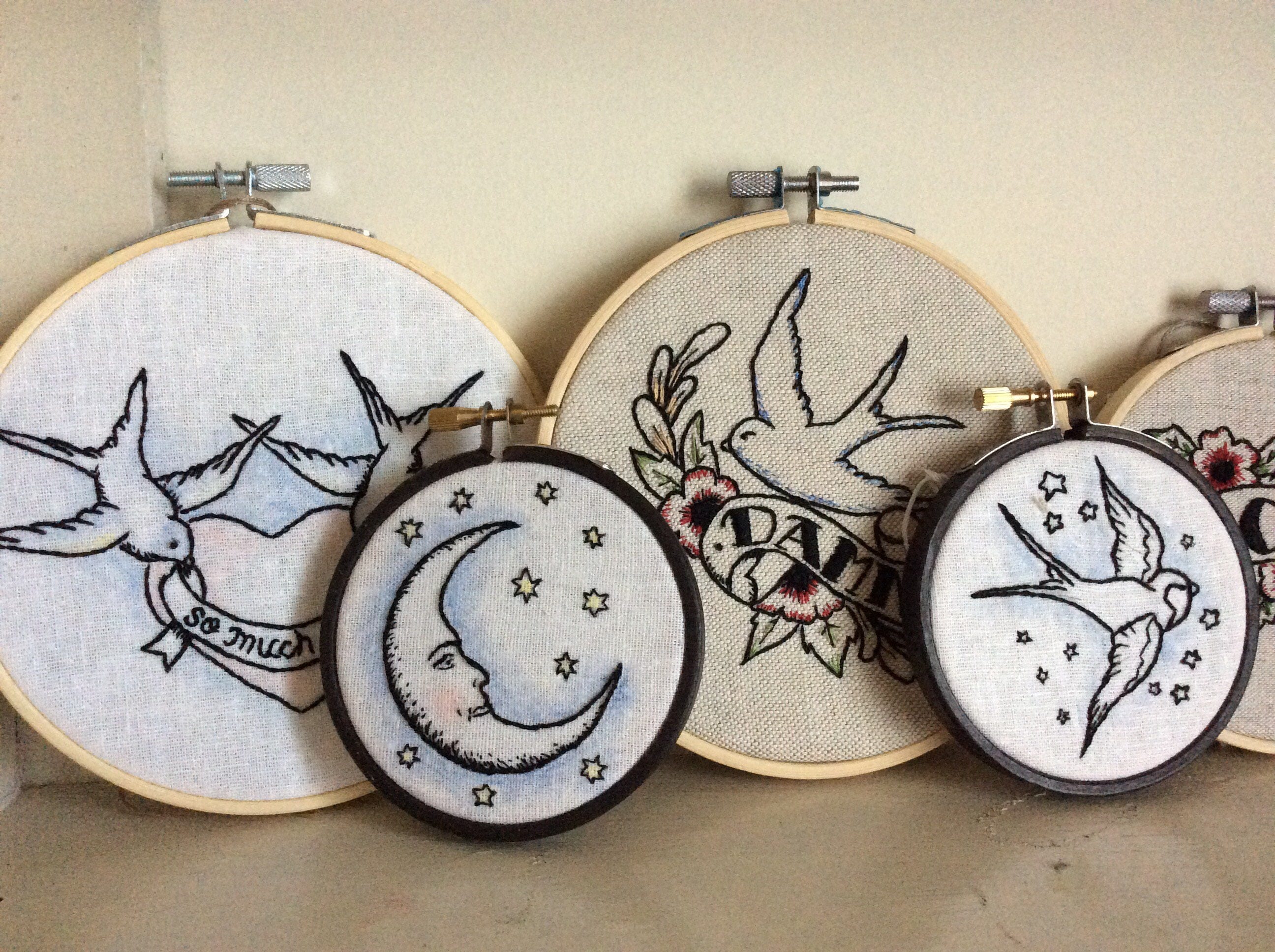 Crescent Moon and Stars Embroidery Kit | Etsy