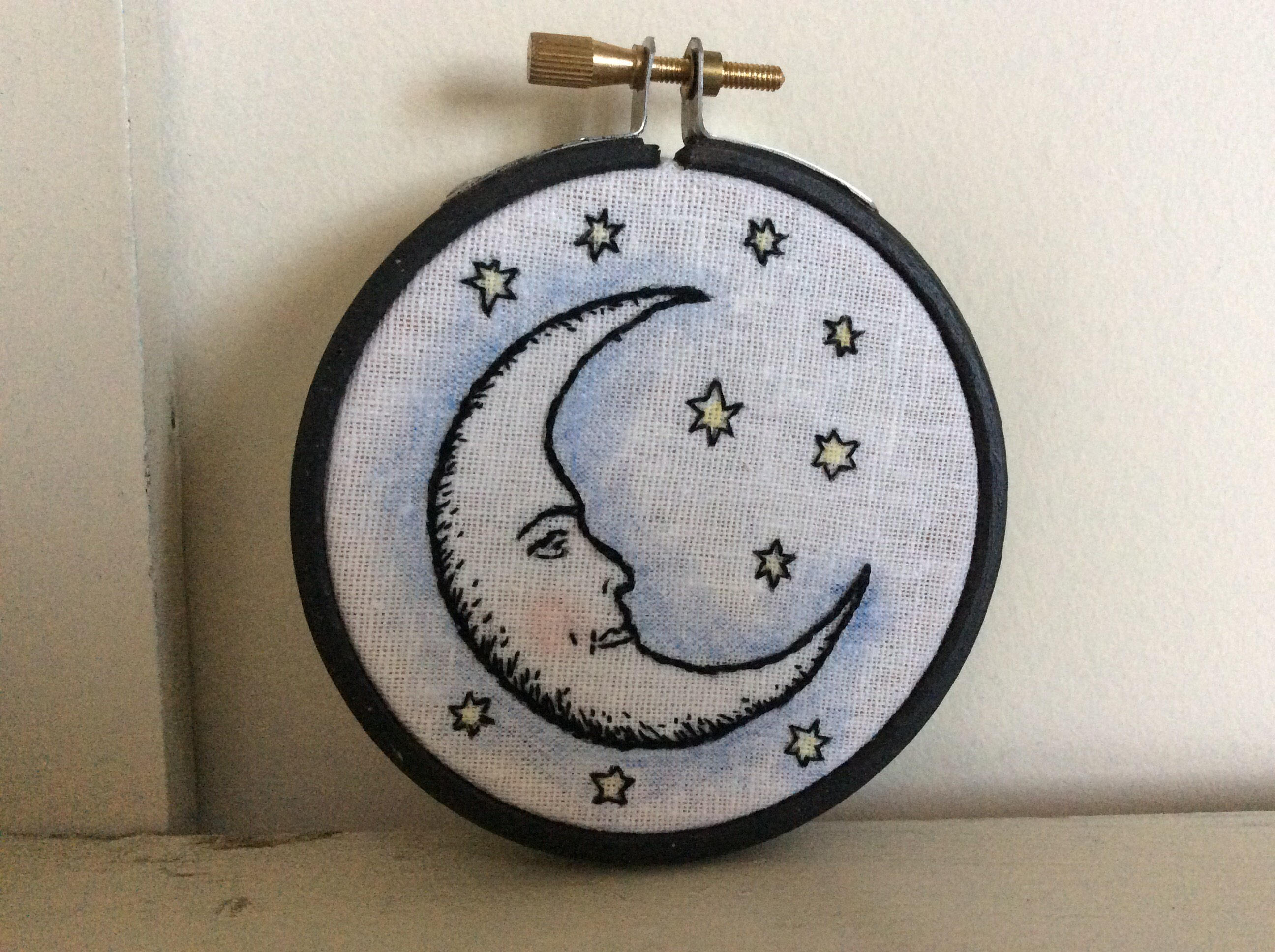 Crescent Moon and Stars Embroidery Kit - Etsy
