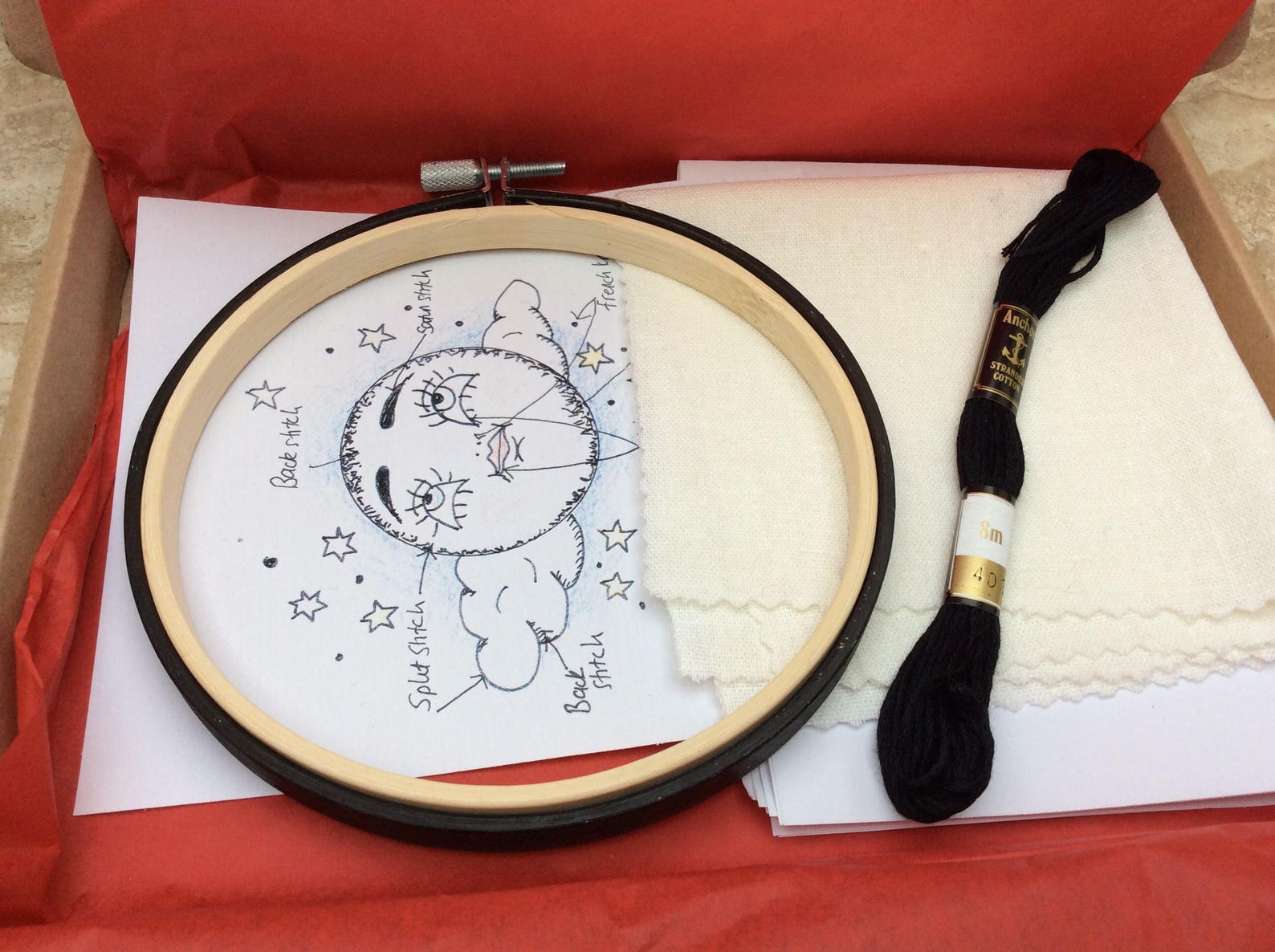 Moon and Stars Embroidery Kit - Etsy UK