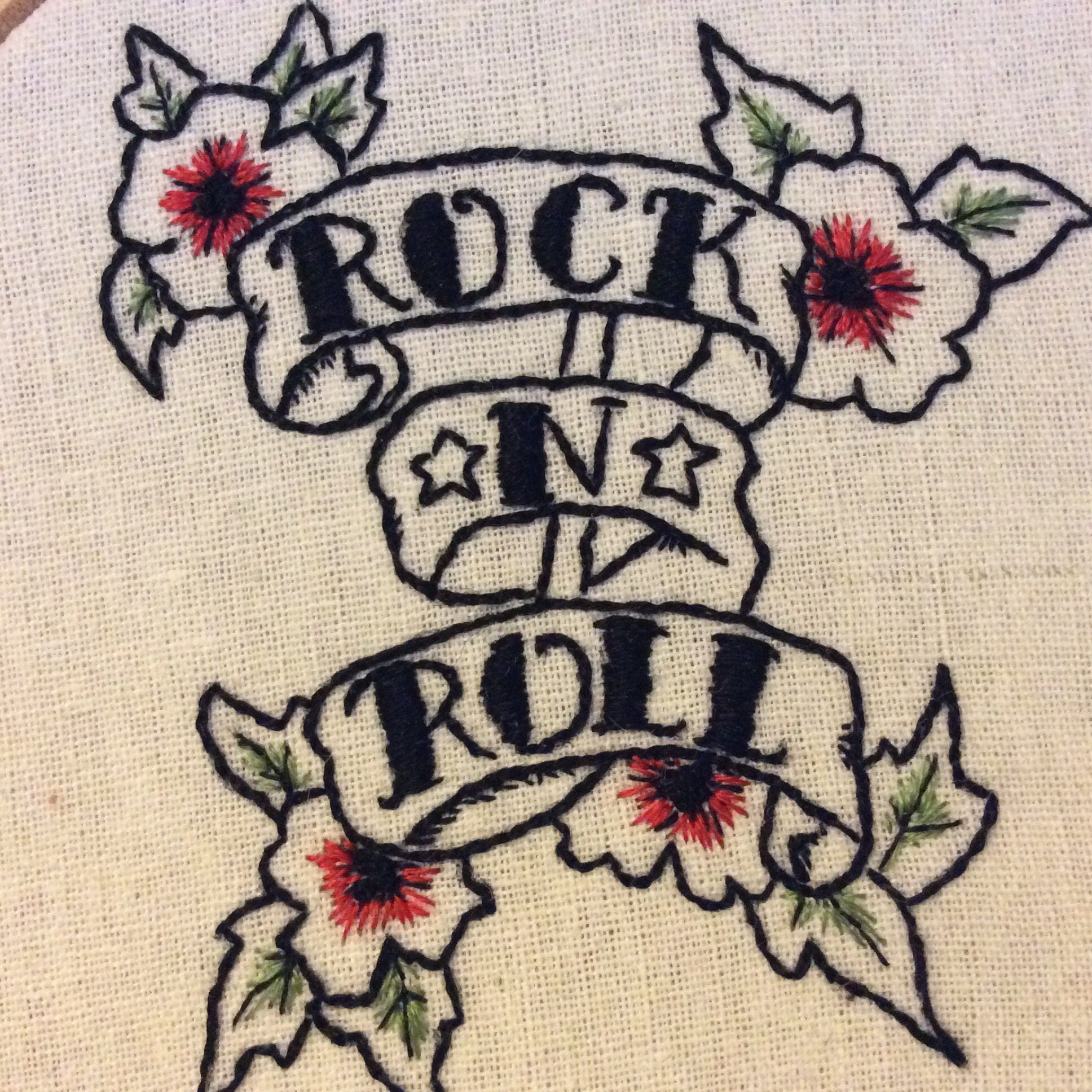 Rock N Roll Embroidery Kit 13cm - Etsy UK