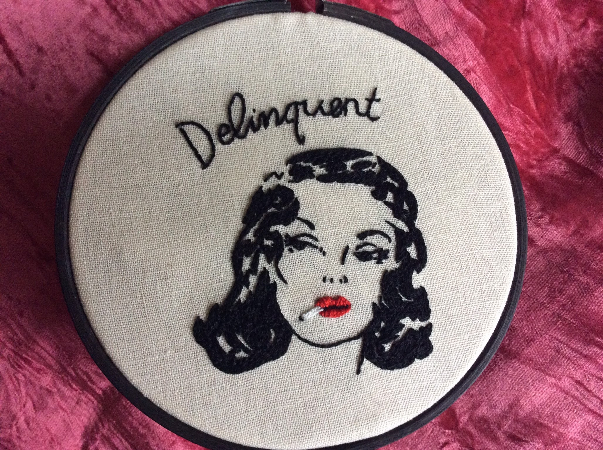 Delinquent Girl Embroidery Kit - Etsy