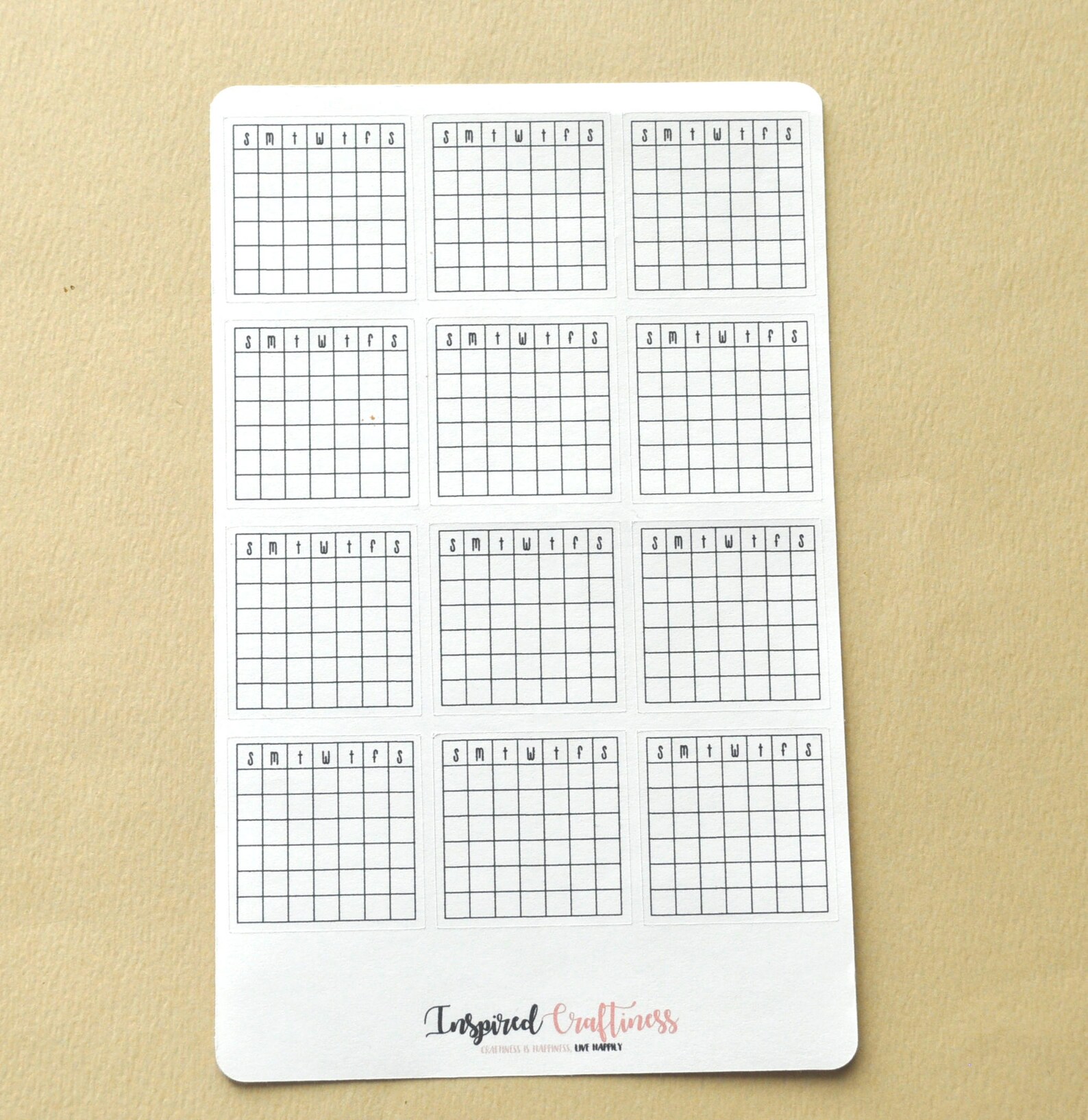 Bullet Journal Sticker, Blank Calendar, Planner Stickers, Blank Monthly ...