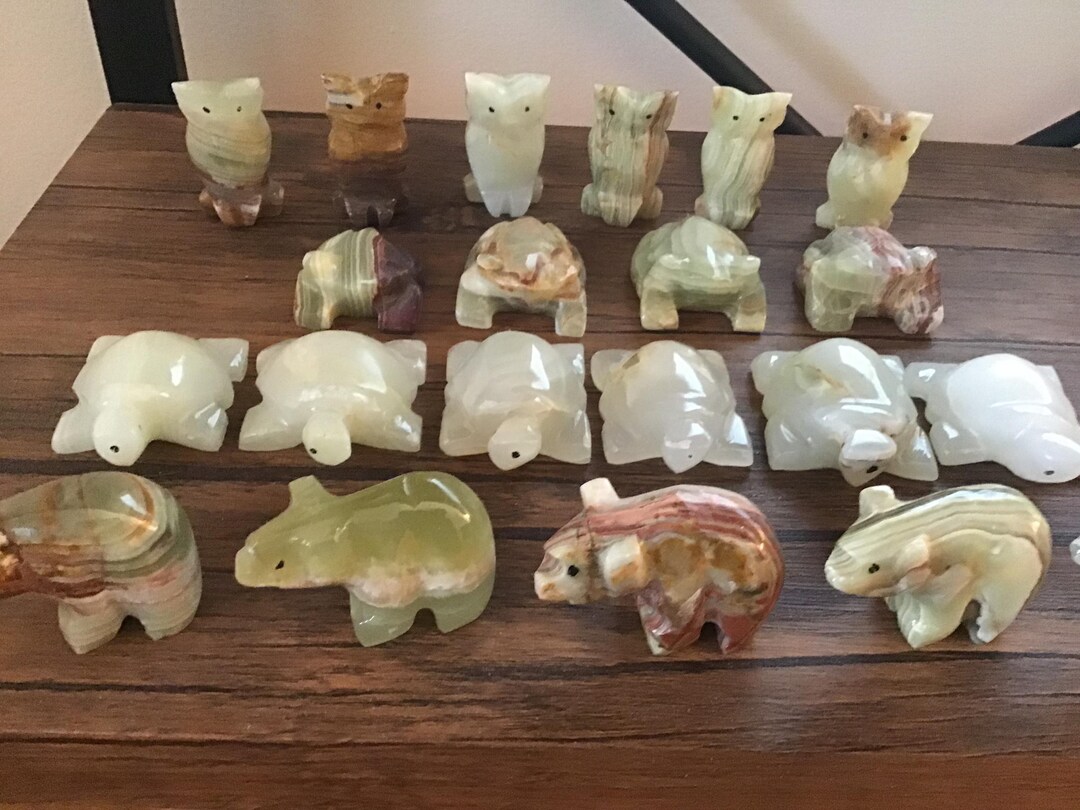 ONYX ANIMAL, Onyx Owl, Onyx Frog, Onyx Turtle, Onyx Bear, Carved ...