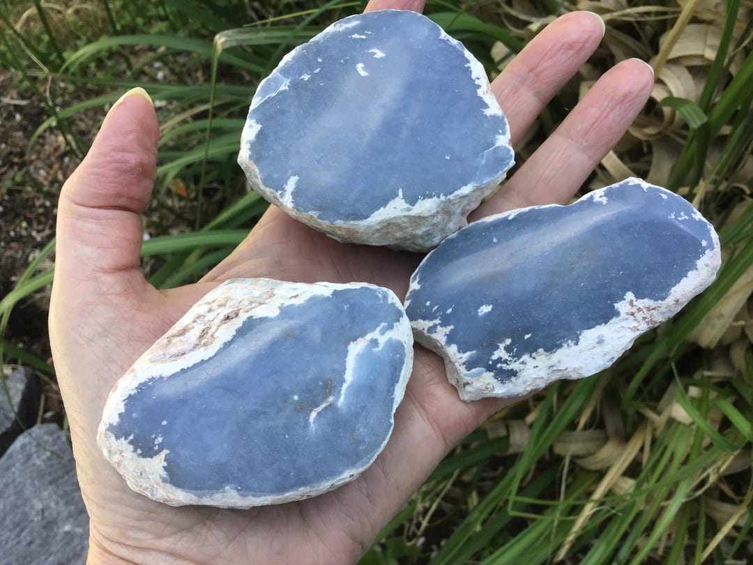 ANGELITE CRYSTAL - Natural Polished Face Angelite - Etsy