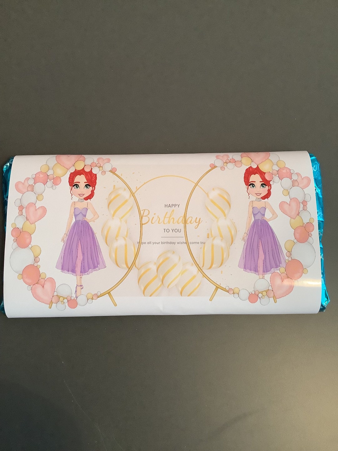 Happy Birthday Chocolate Bar Wrapper . Fits 110gm Galaxy Bar Bar. X 1 ...