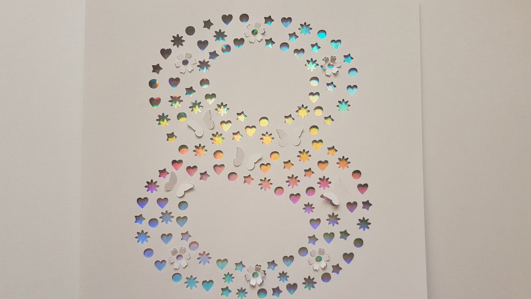 Number 8 Pop up Cut Out SVG Cutting File Large Size to Fit a Frame but ...