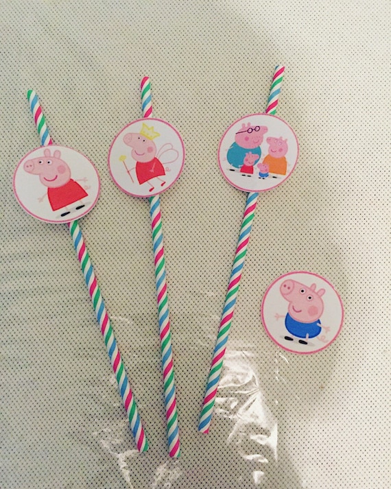 Peppa Pig Paper Straw - Etsy