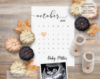 October Baby Announcement - Etsy