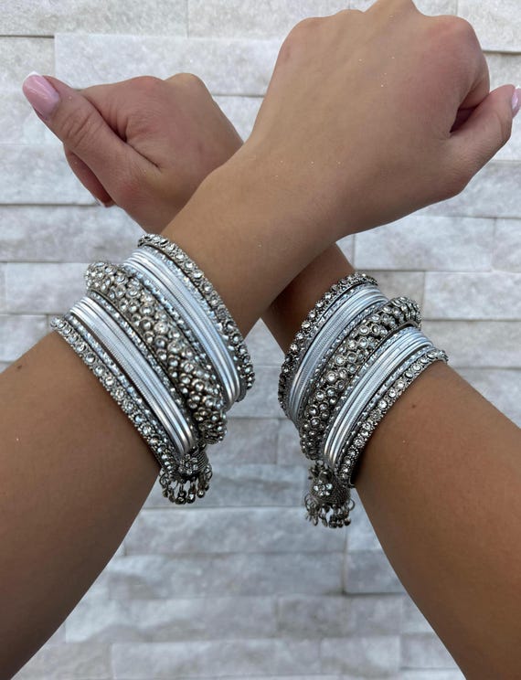 Silver indian bangles store
