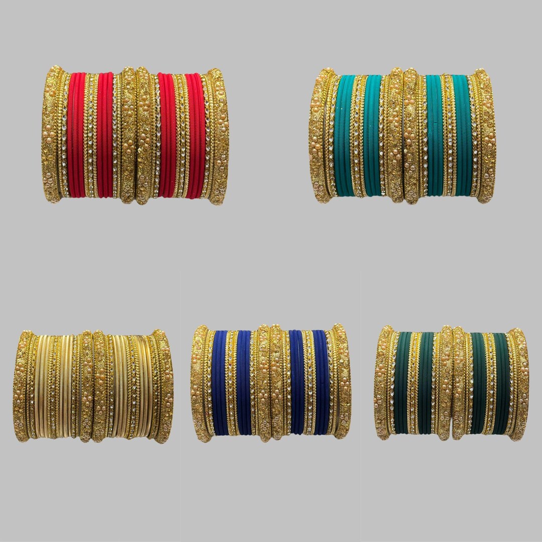 Thread Bangles - Assorted Colors and Sizes, Indian Wedding Jewelry (150 ...
