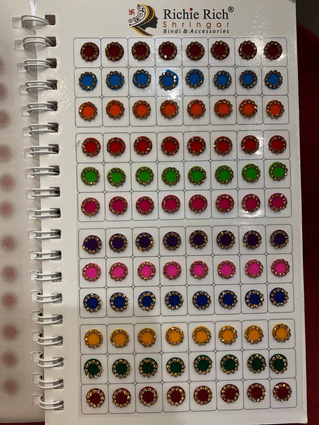 Indian Multicolor Bindi Pack, Stick-on Bindi, Forehead Dot, Wedding ...