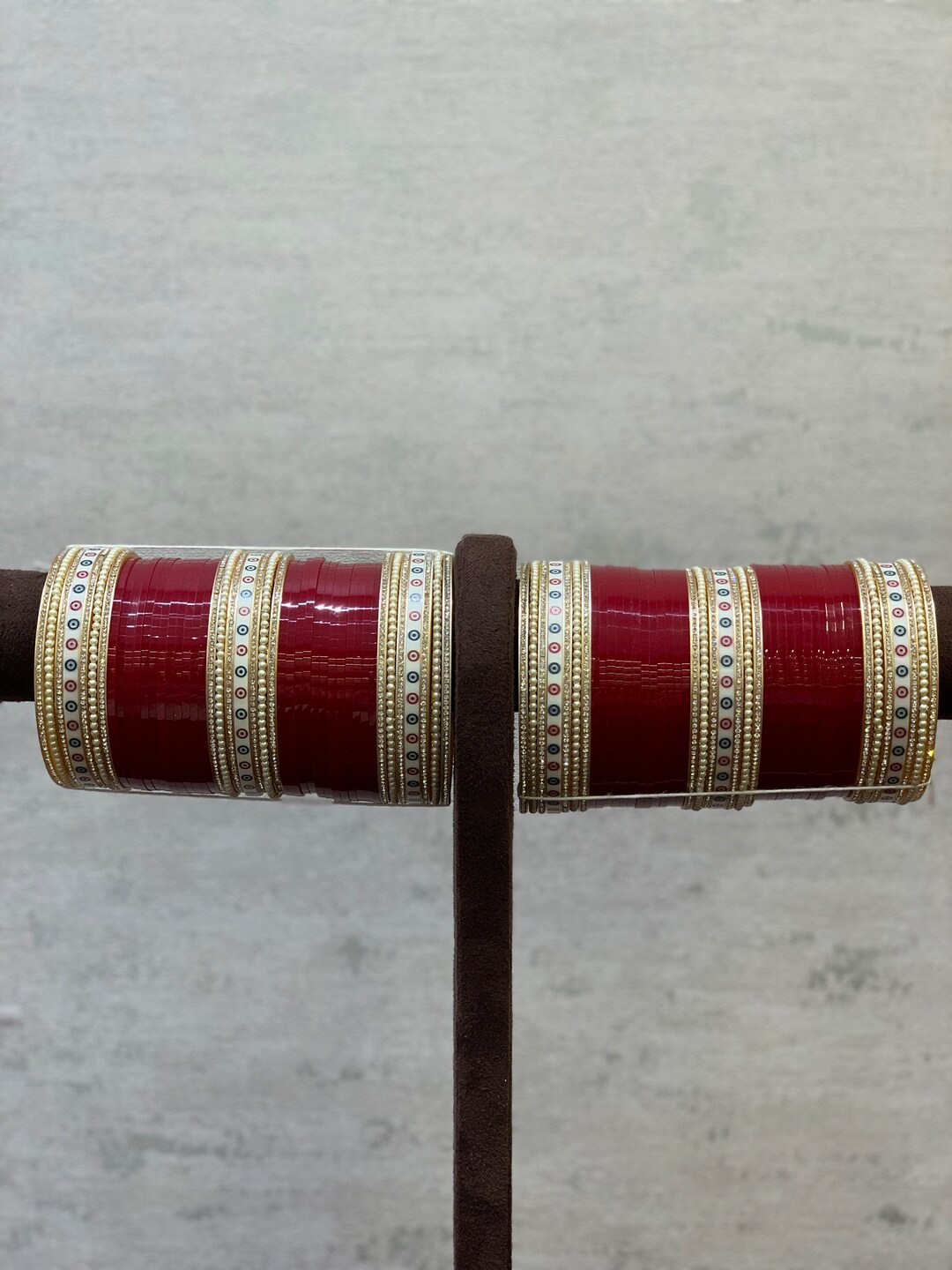 Traditional Maroon Punjabi Bridal Chuda Set/ Bridal Chuda/ Wedding ...