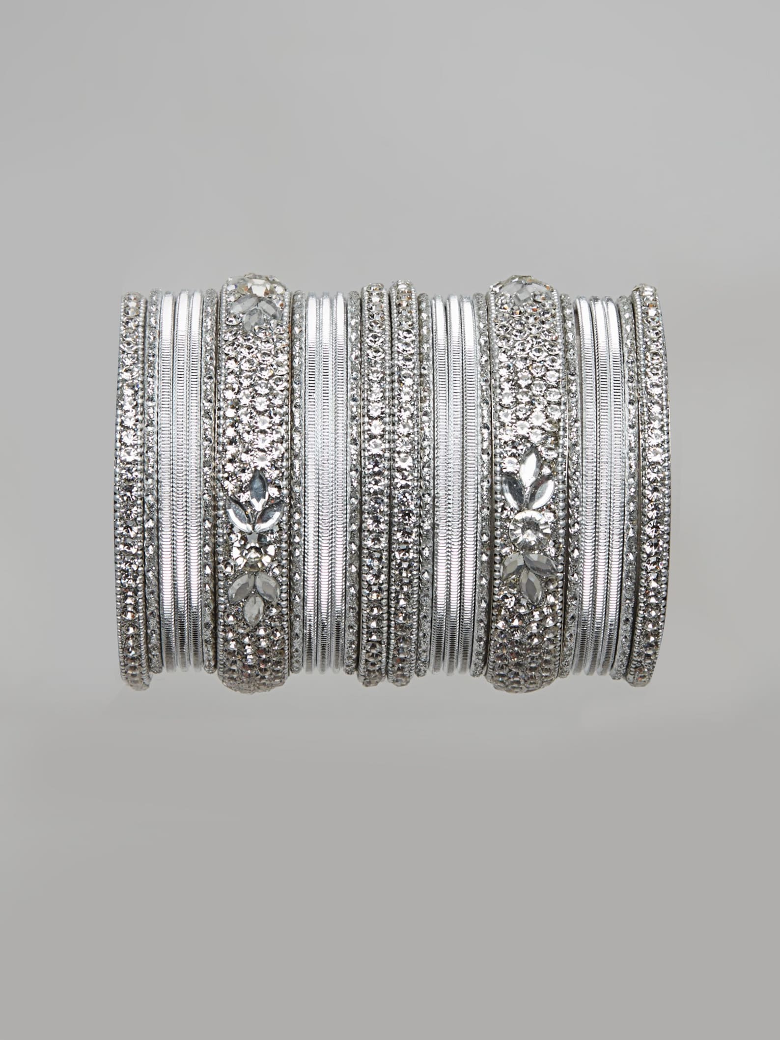 Silver Bangle Set With Silver Stones Wedding Bangles Indian | Etsy