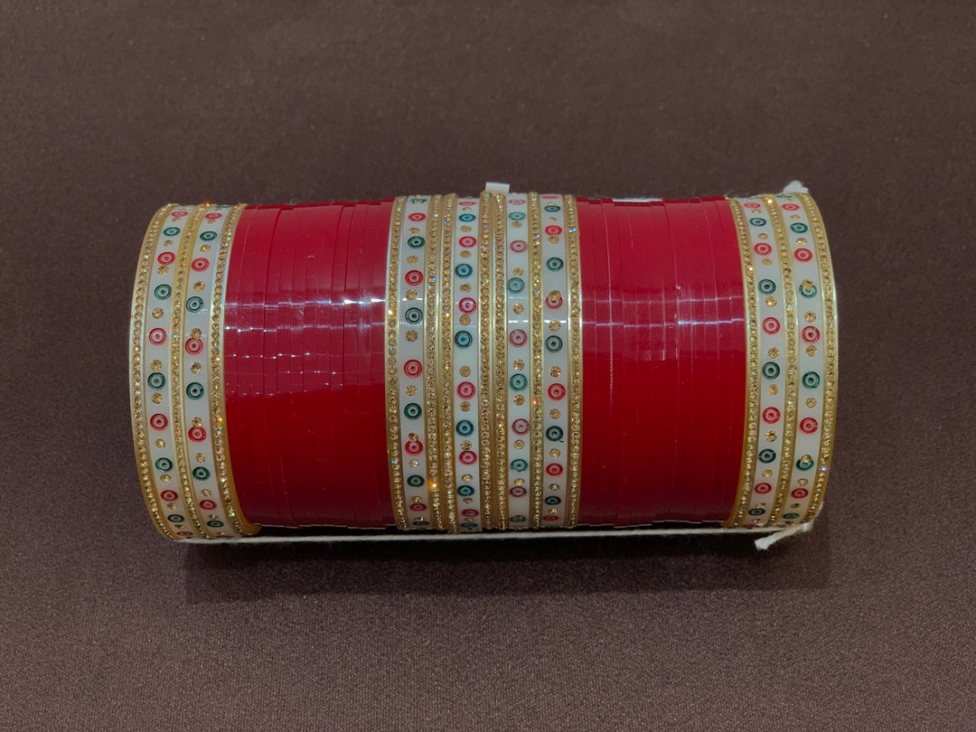 Traditional Punjabi Bridal Chuda Set/ Red Bridal Chuda/ - Etsy