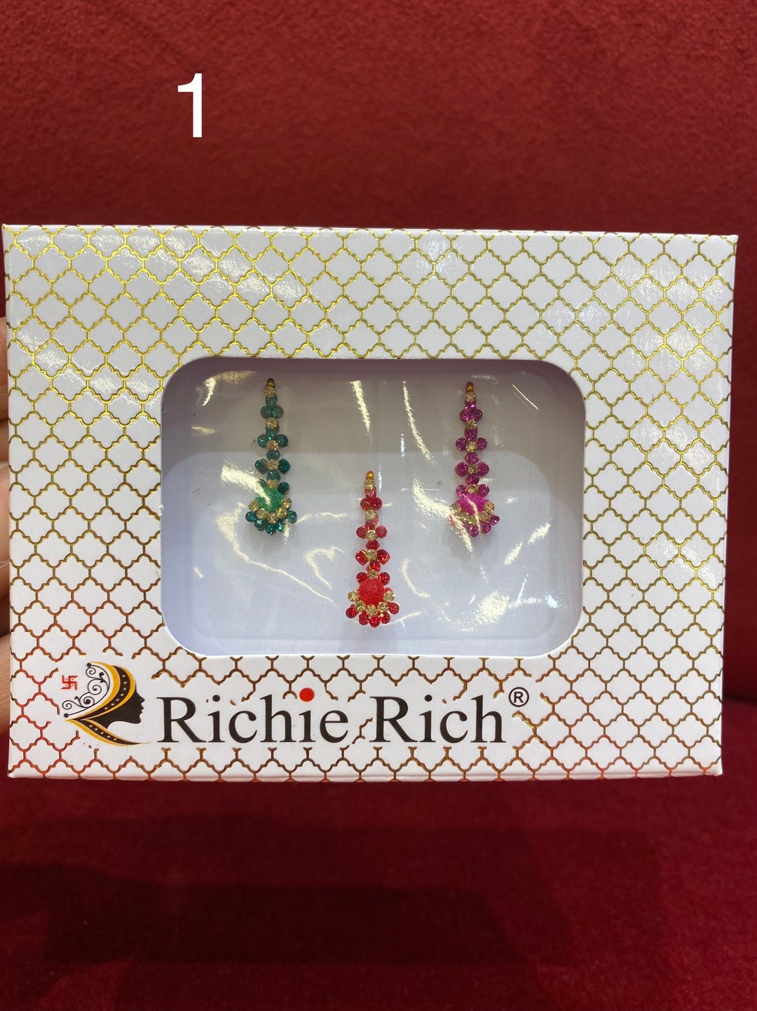 Indian Multicolor Bindi Pack, Stick-on Bindi, Forehead Dot, Wedding ...