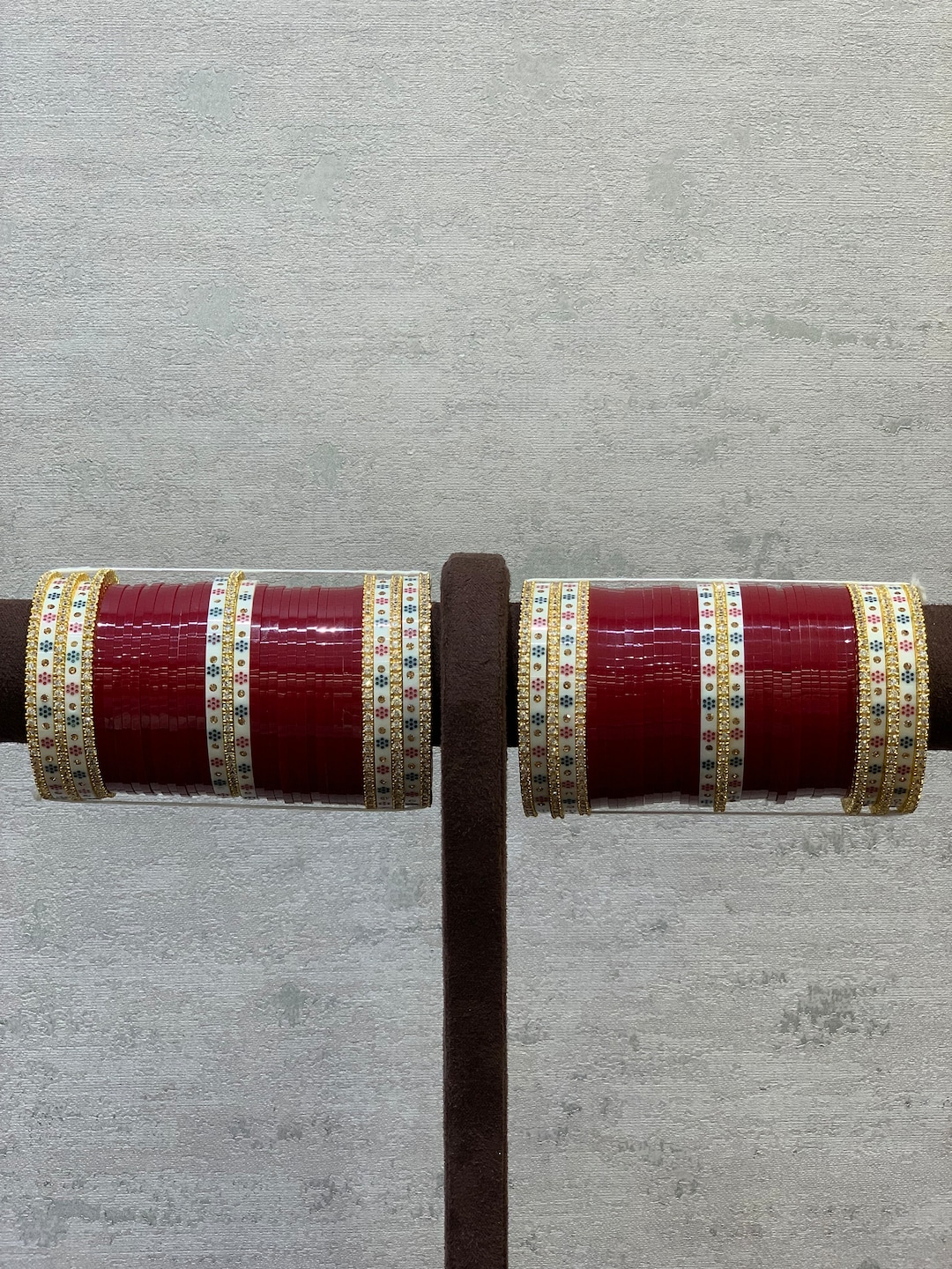 Traditional Maroon Punjabi Bridal Chuda Set/ Bridal Chuda/ Wedding ...