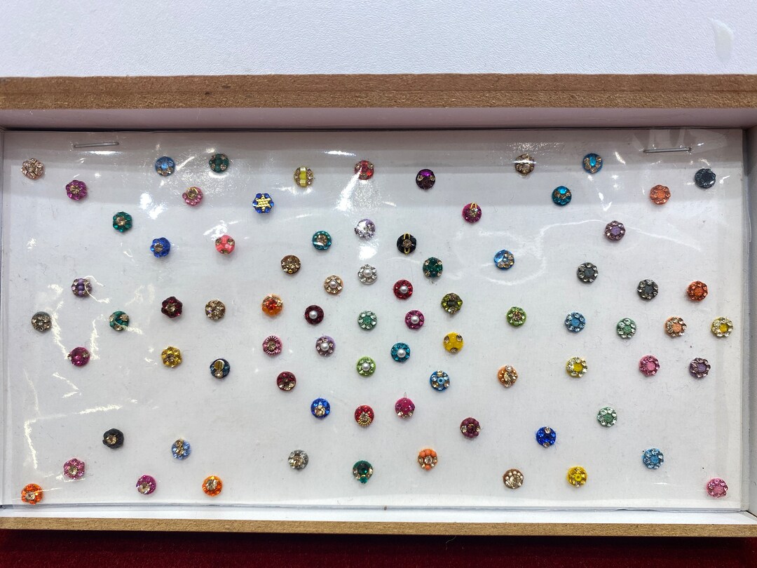 Indian Multicolor Bindi Pack, Stick-on Bindi, Forehead Dot, Wedding ...