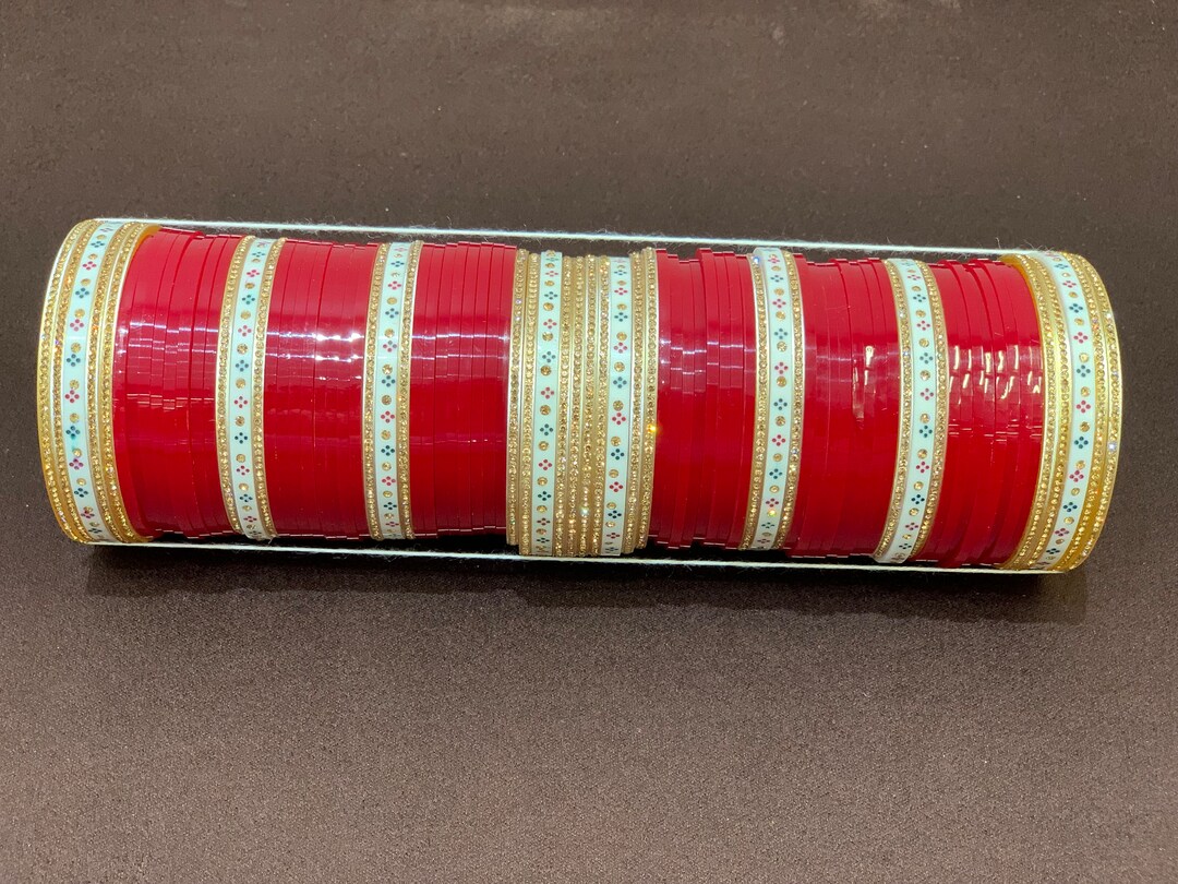 Traditional Red Punjabi Bridal Chuda Set/ Bridal Chuda/ Wedding Chooda ...