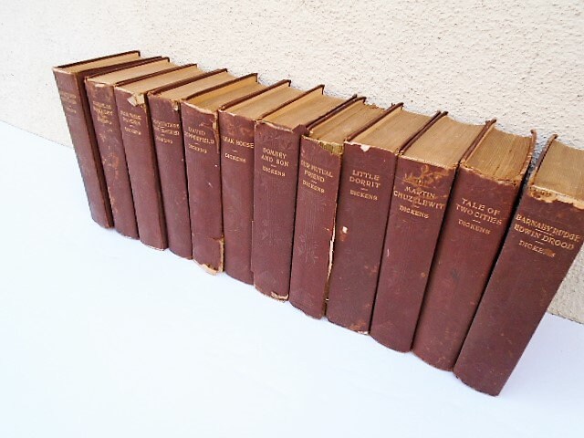 Dickens Book Collection: Victorian Era Library Decor - Etsy UK