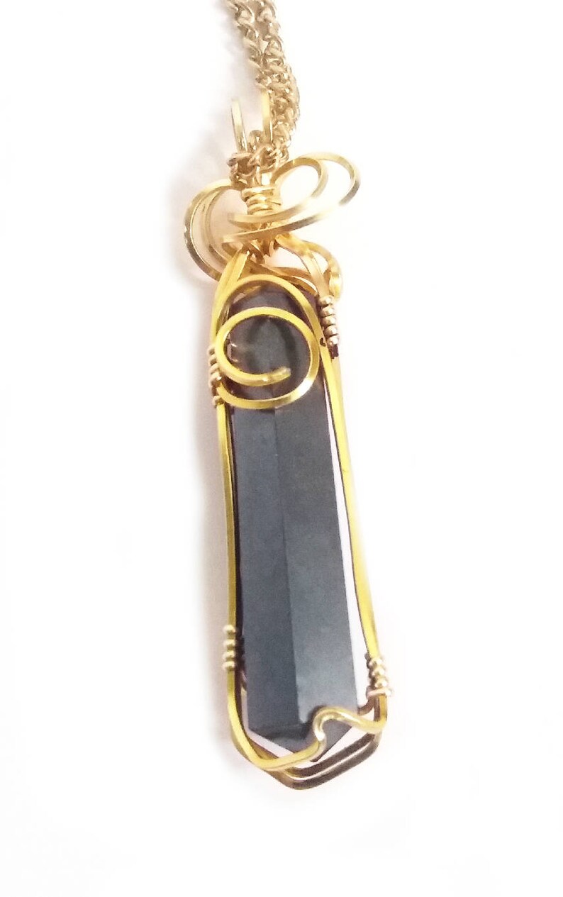 Hematite Point Beautiful Metallic Gray Wire Wrapped Point | Etsy