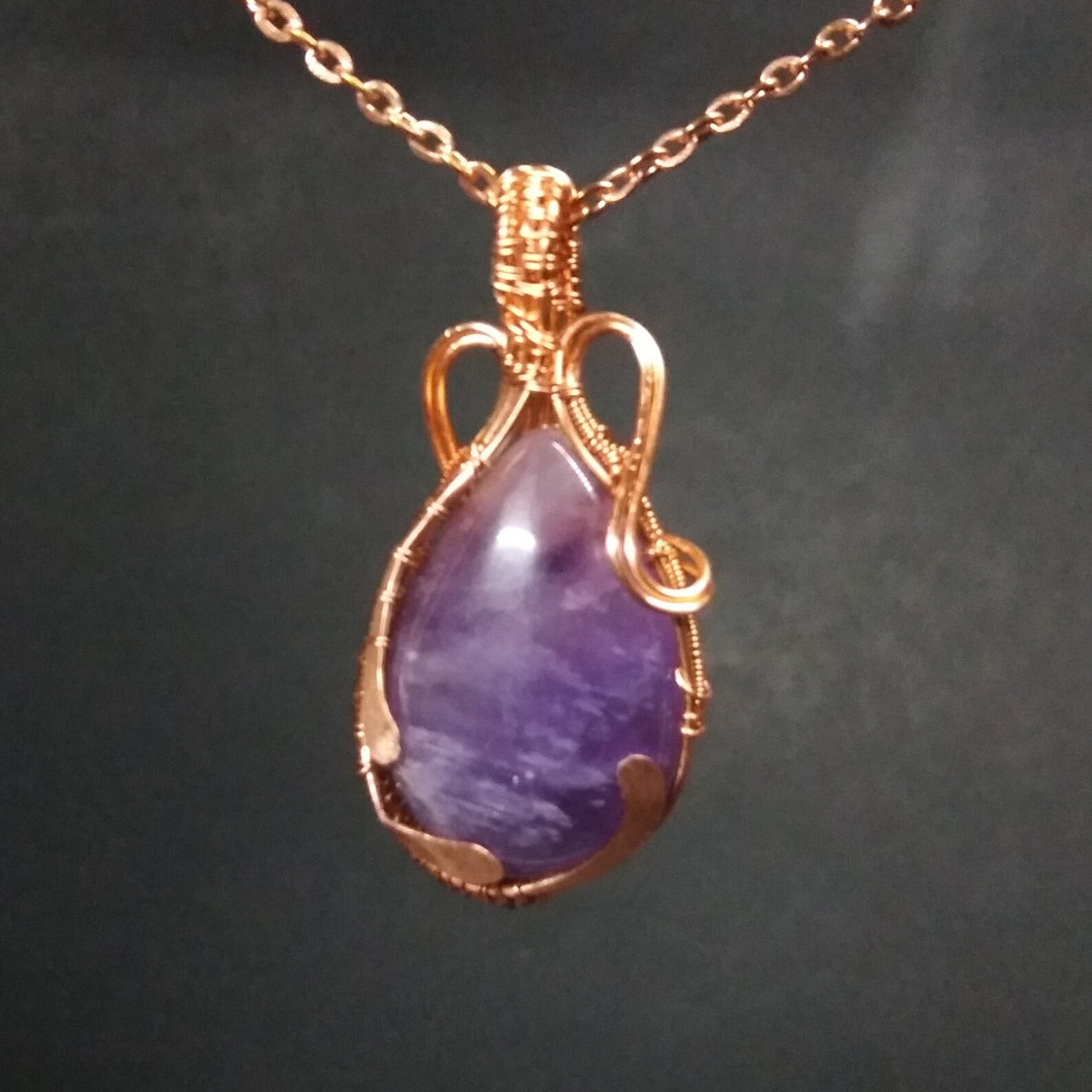Wire Wrapped Amethyst Pendant With Woven Sides and Bail - Etsy