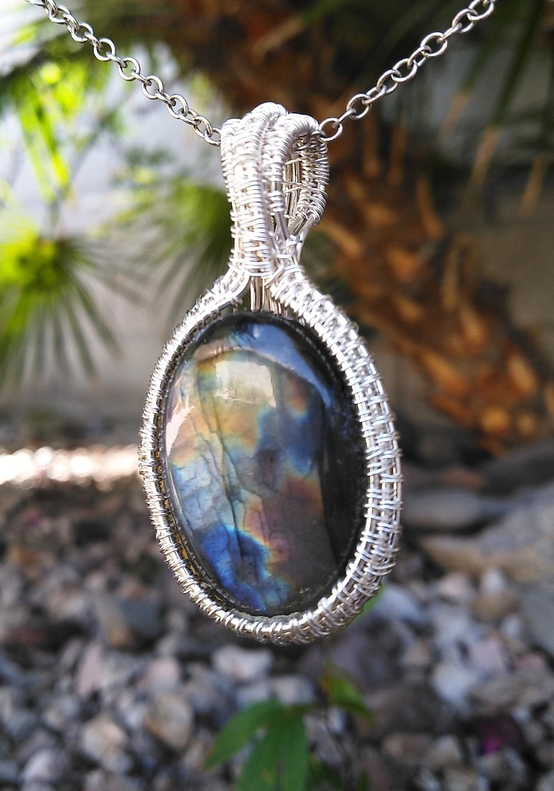 Wire Wrapped Labradorite Pendant - Etsy