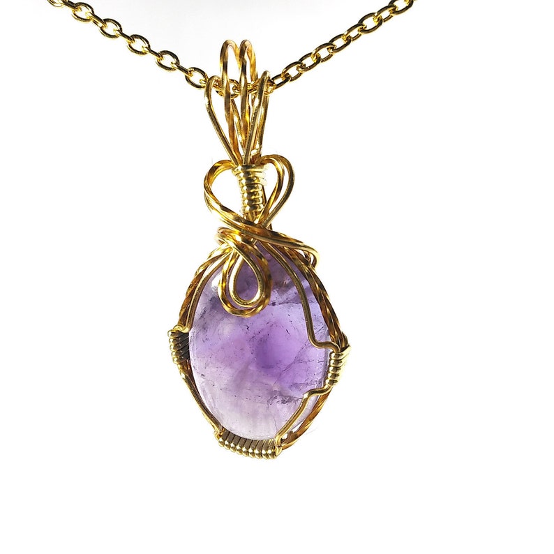 Wire Wrapped Amethyst Pendant - Etsy