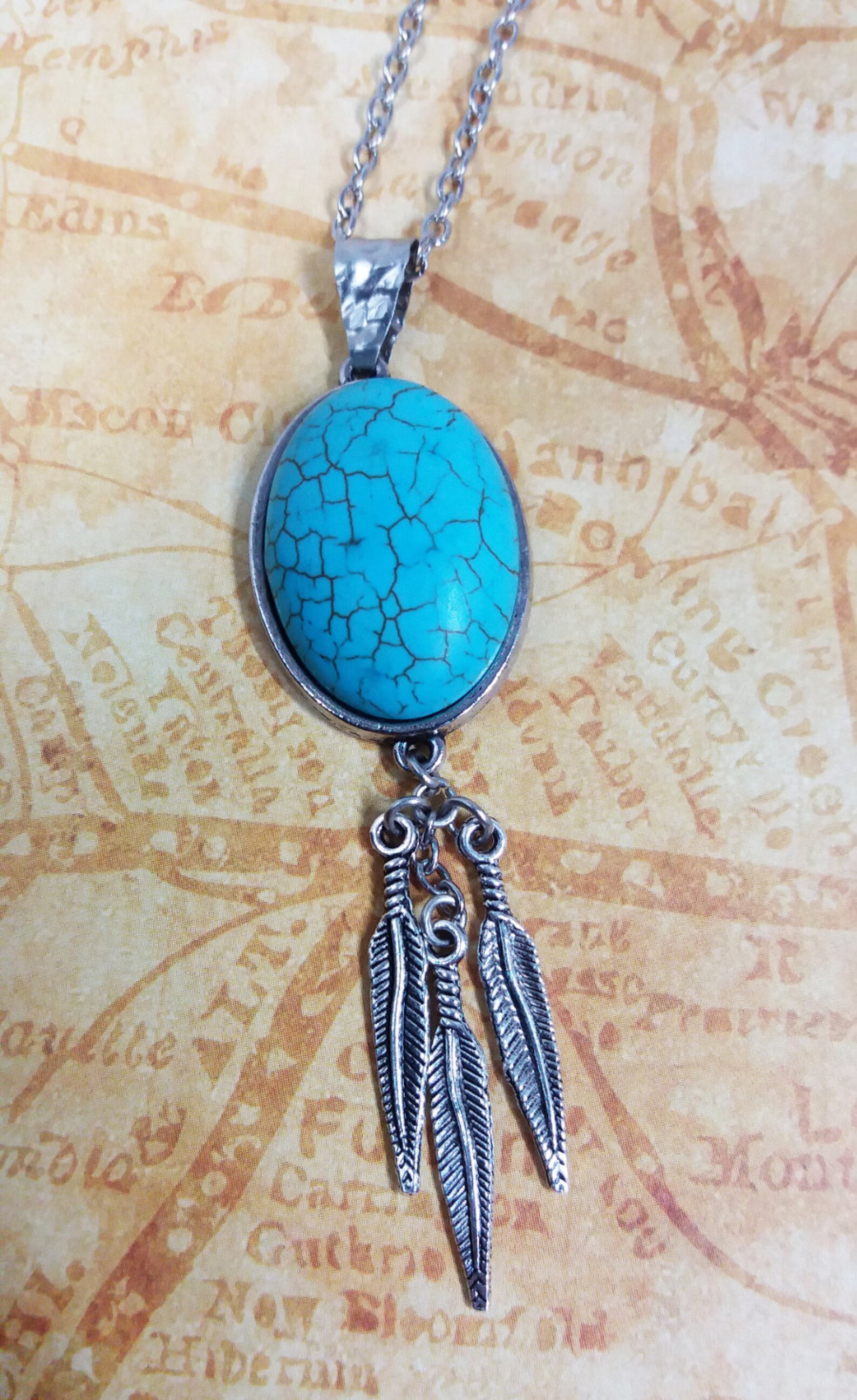 Turquoise Feather Pendant Native American Style Jewelry - Etsy