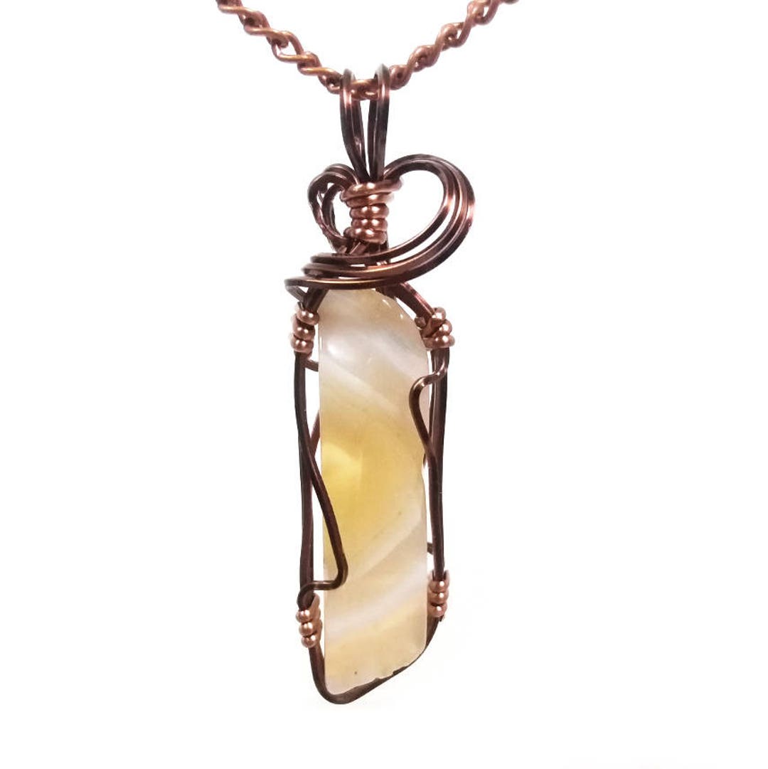 Wire Wrapped Agate Slice Point Pendant - This Natural Agate Has ...