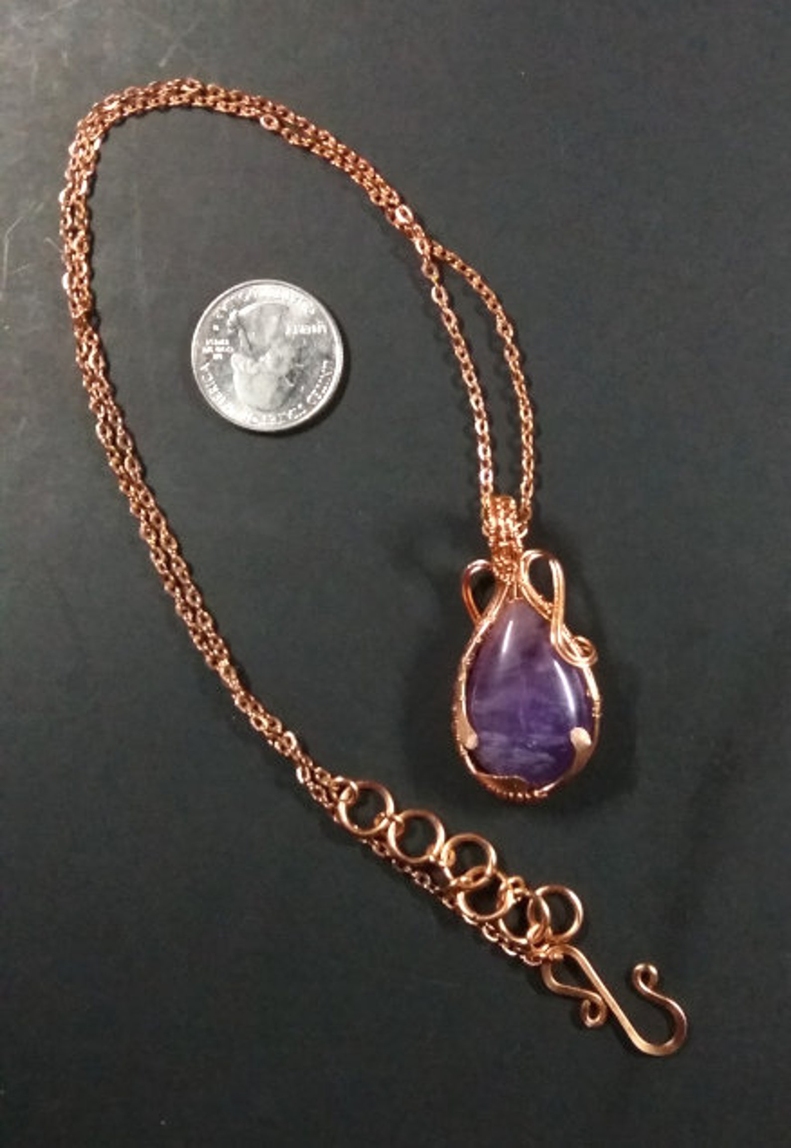 Wire Wrapped Amethyst Pendant With Woven Sides and Bail - Etsy
