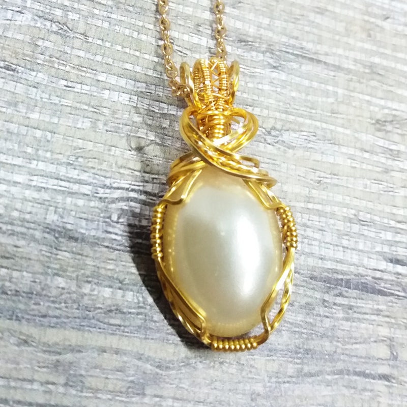 Wire Wrapped Pearl - Etsy
