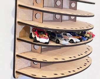 42 Car Hot New Display Case, Diagonal W/ Tilted or Flat Shelves Hold 42 ...