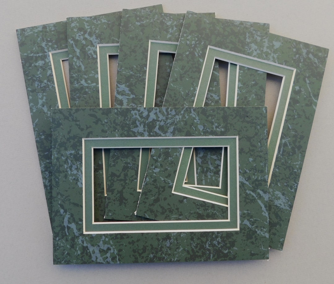 Five 5x7 Regular Core Picture Mats, Green/green - Etsy