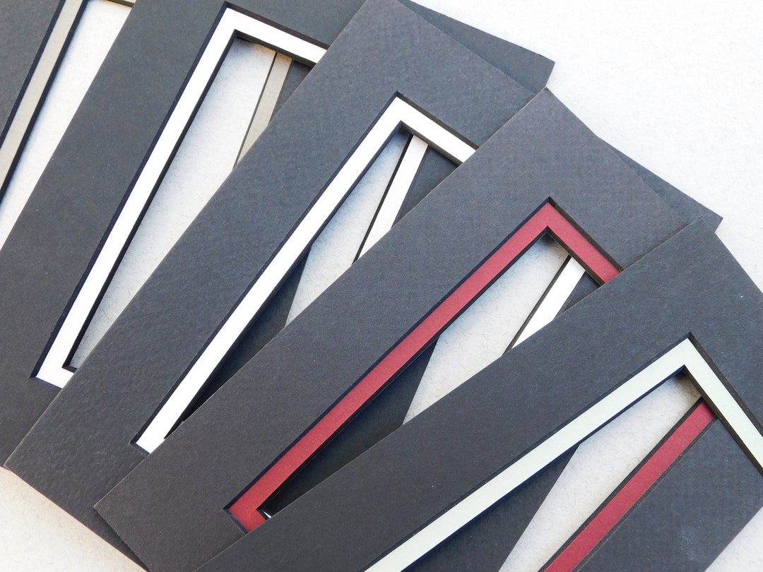Five 5x7 Black Core Picture Mats, Black/ Assorted - Etsy