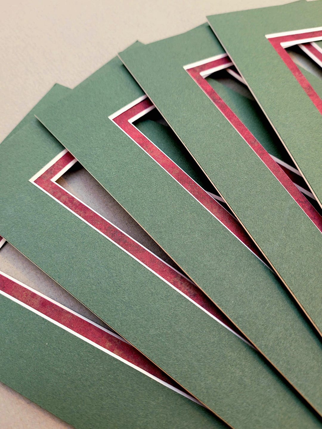Five 5x7 Green/red Picture Mats, Regular Core - Etsy