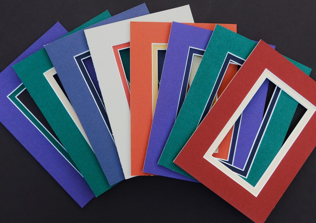Eight 5x7 Picture Mats, Assorted Rich Colors - Etsy