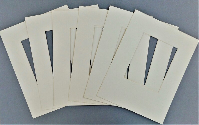 Six 14x18 Single Museum Core Picture Mats, Antique White, Bottom ...